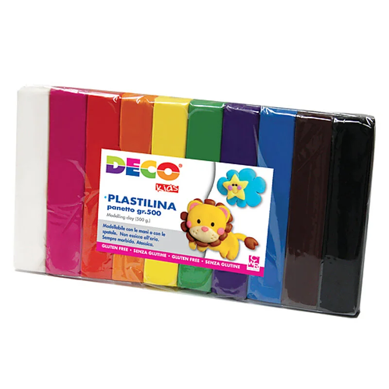 PLASTICINE - 10 BLOCKS 50 GR ASSORTED COLORS | Hobbyland